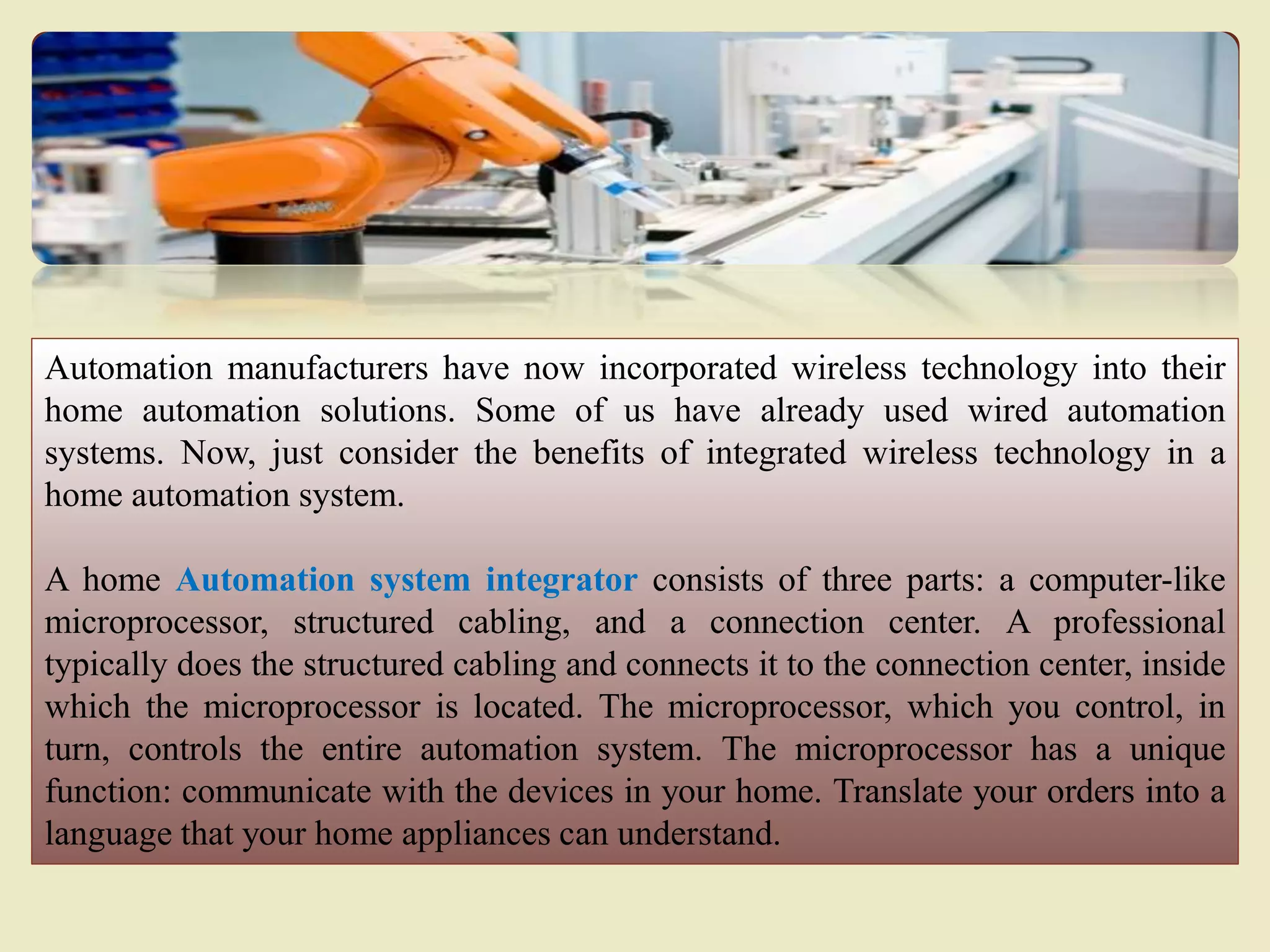 How To Utilize Automation System Integrator At Home Ppt