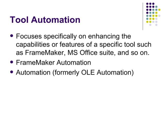 Automation Techniques In Documentation | PPT