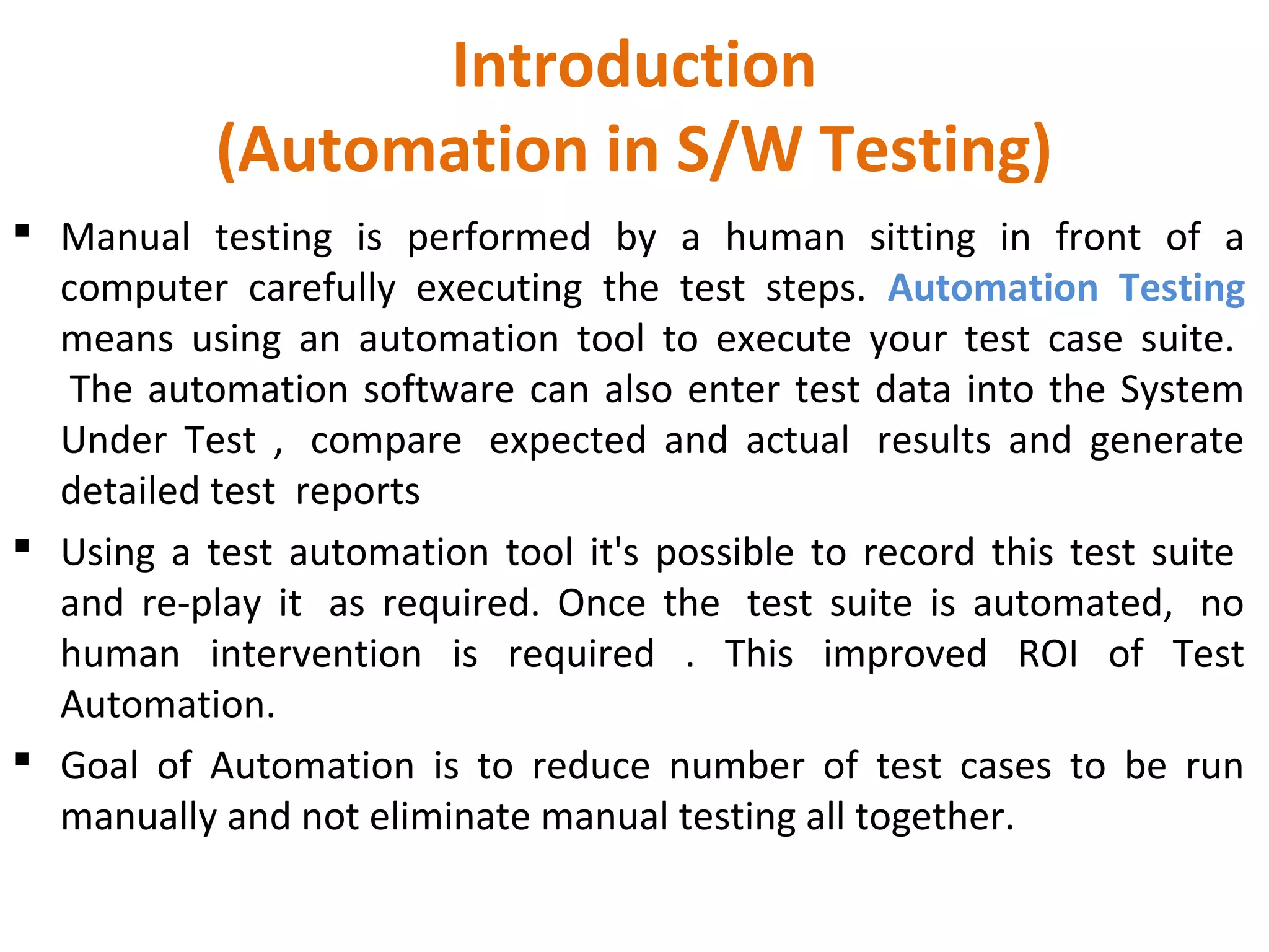 Automation | PPT | Browsers | Computer Software and Applications