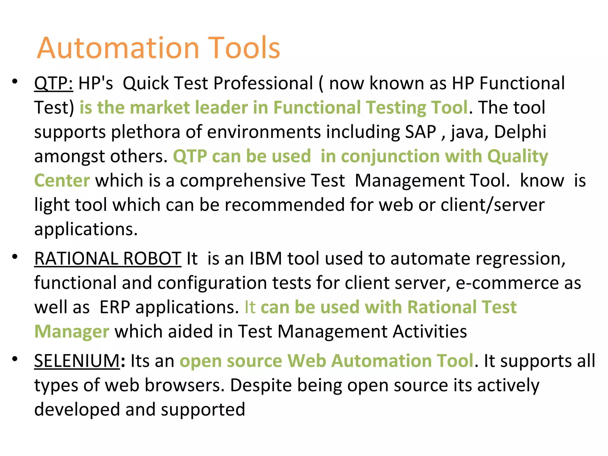 Automation | PPT | Browsers | Computer Software and Applications