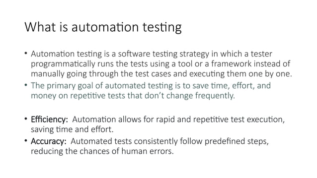 Automation Testing Prsentation About Selenium Basics And Types Of Selenium Components Ppt