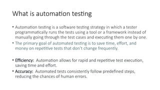 AUTOMATION TESTING tools extensive application | PPTX