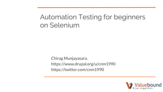 Automation Testing Beginners Guide Selenium | PPT