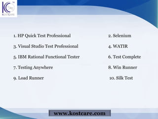 Automation testing importance, benefits automation testing tools | PPTX