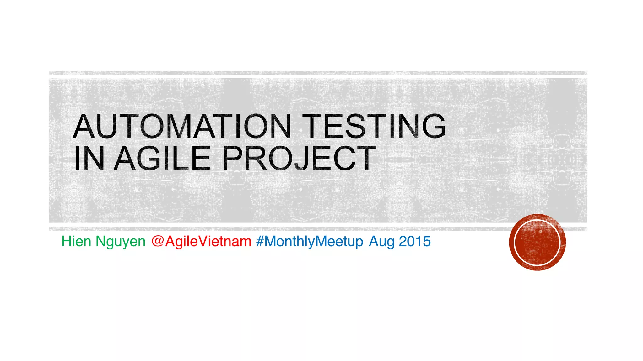 Automation Testing In Agile Project Pdf