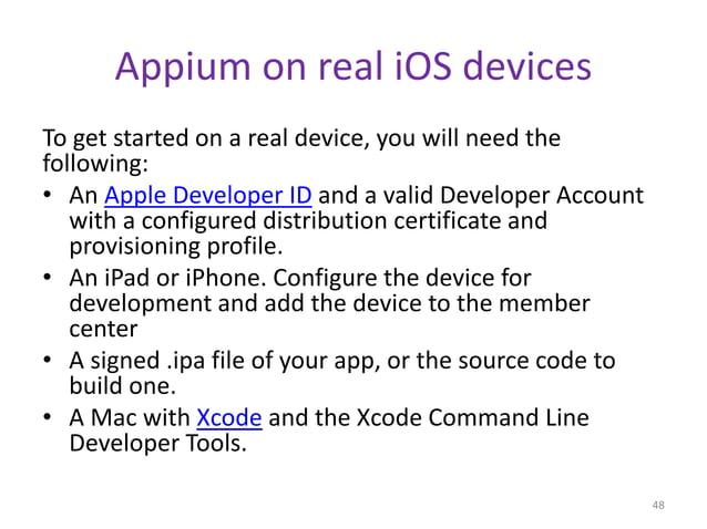 Automation Testing On Ios Platform Using Appium Ppt