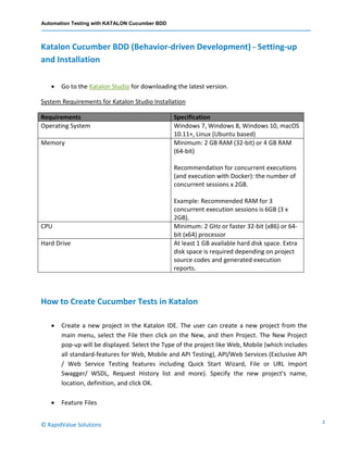 Automation Testing with KATALON Cucumber BDD | PDF