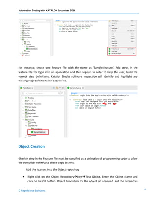 Automation Testing with KATALON Cucumber BDD | PDF
