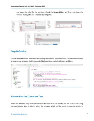 Automation Testing with KATALON Cucumber BDD | PDF