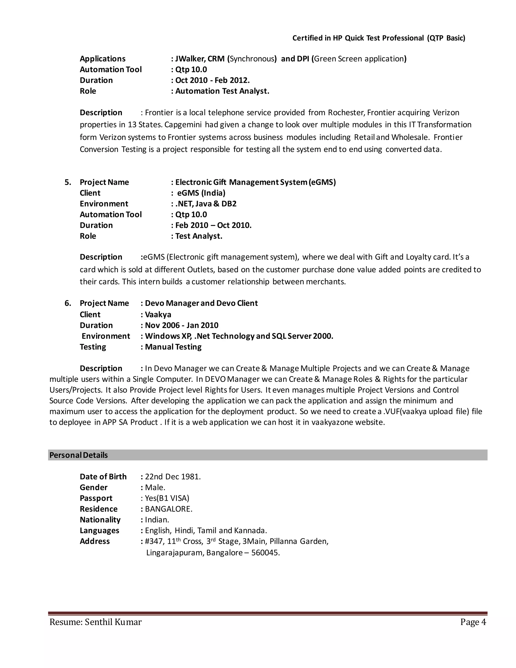 Automation test lead | DOCX