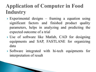 Automation & use of computer in food analysis | PPTX