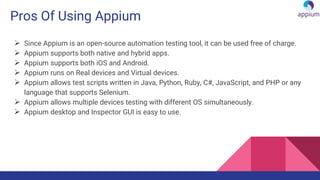 Automation using Appium | PPTX