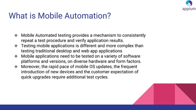 Automation Using Appium Pptx Cloud Computing Internet