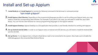 Automation using Appium | PPTX | Cloud Computing | Internet