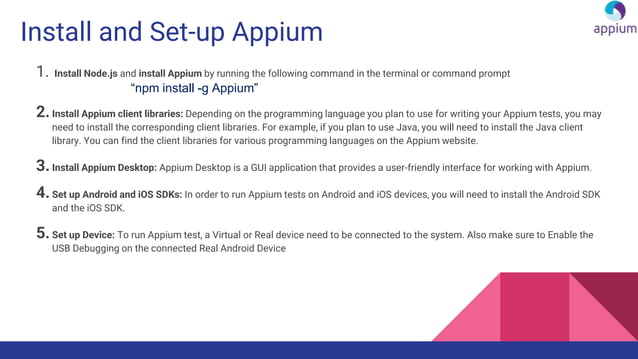 Automation Using Appium Pptx Cloud Computing Internet