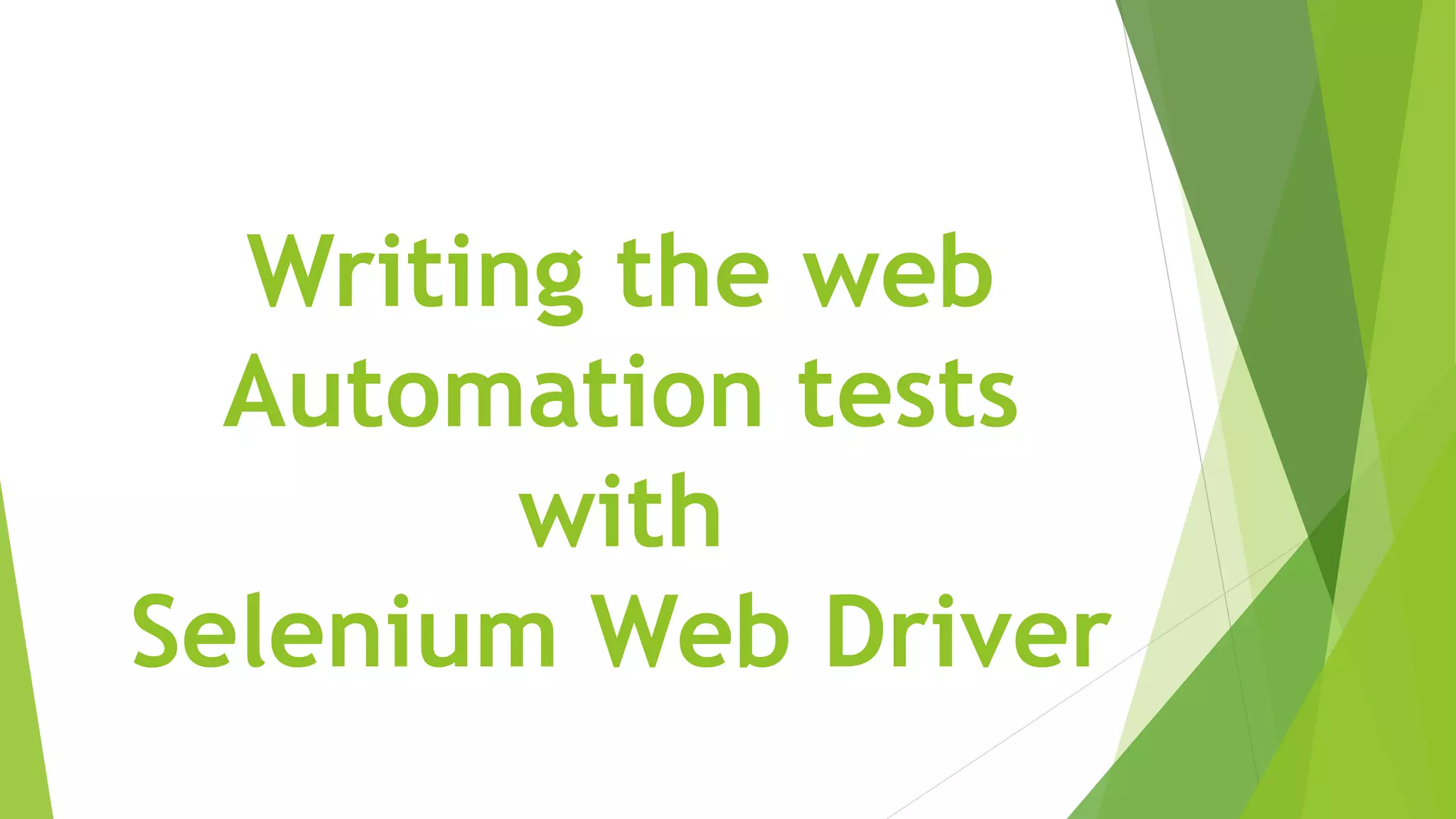 Automation Web Testing With Selenium Pptx Web Development Internet