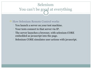 Automation with Selenium Presented by Quontra Solutions | PPT