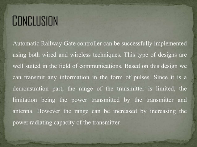 Automatized railway gate controller | PPTX