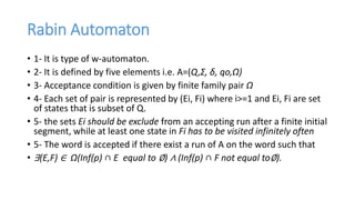 ω Automaton | PPTX | Programming Languages | Computing