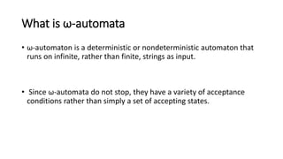 ω Automaton | PPTX | Programming Languages | Computing