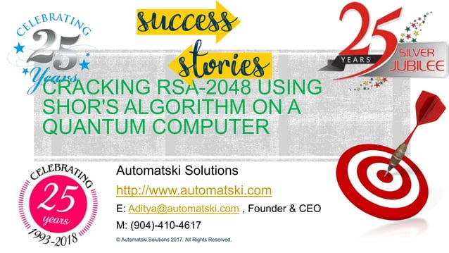 Automatski - RSA-2048 Cryptography Cracked using Shor's Algorithm on a ...