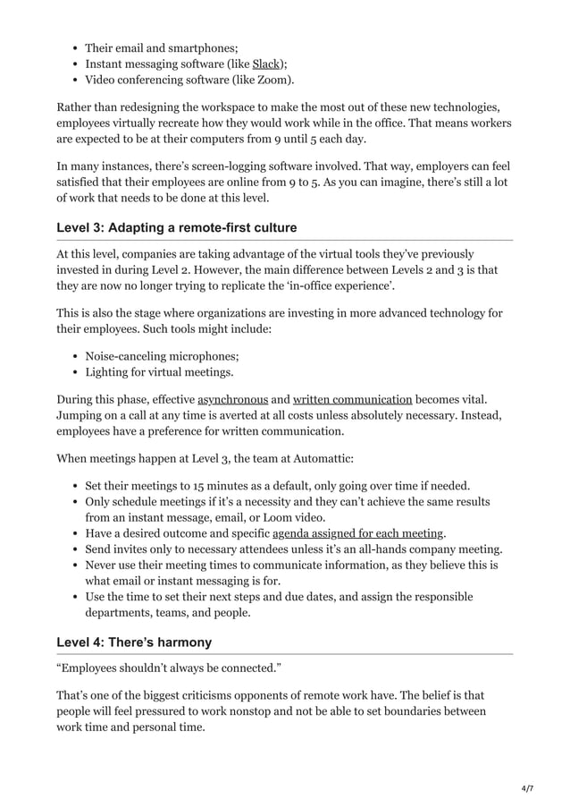 Automattics Remote Work Framework How To Reach Autonomous And Asynchronous Nirvana Pdf