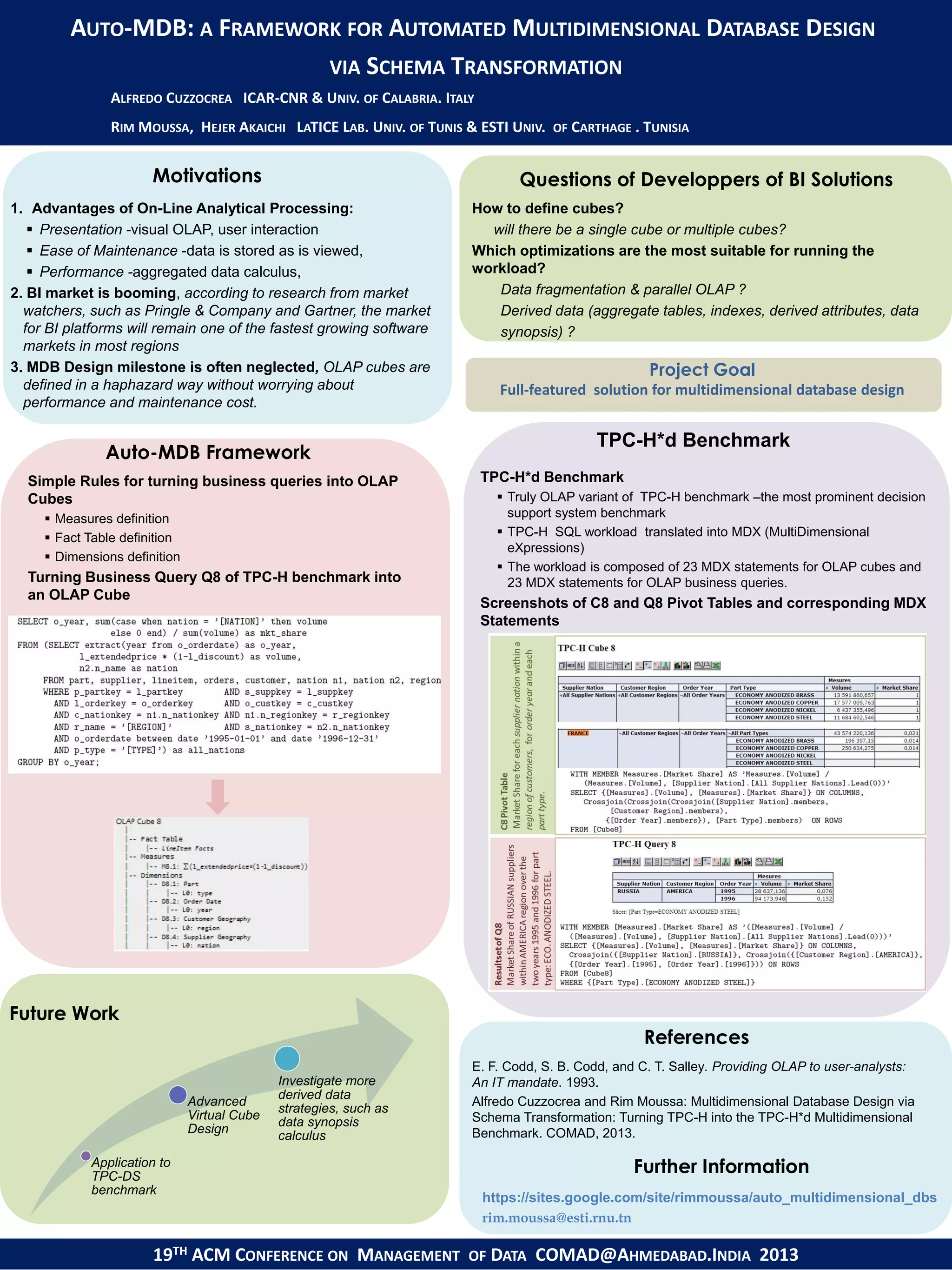 Automation of MultiDimensional DB Design (poster) | PDF | Databases | Computer Software and ...