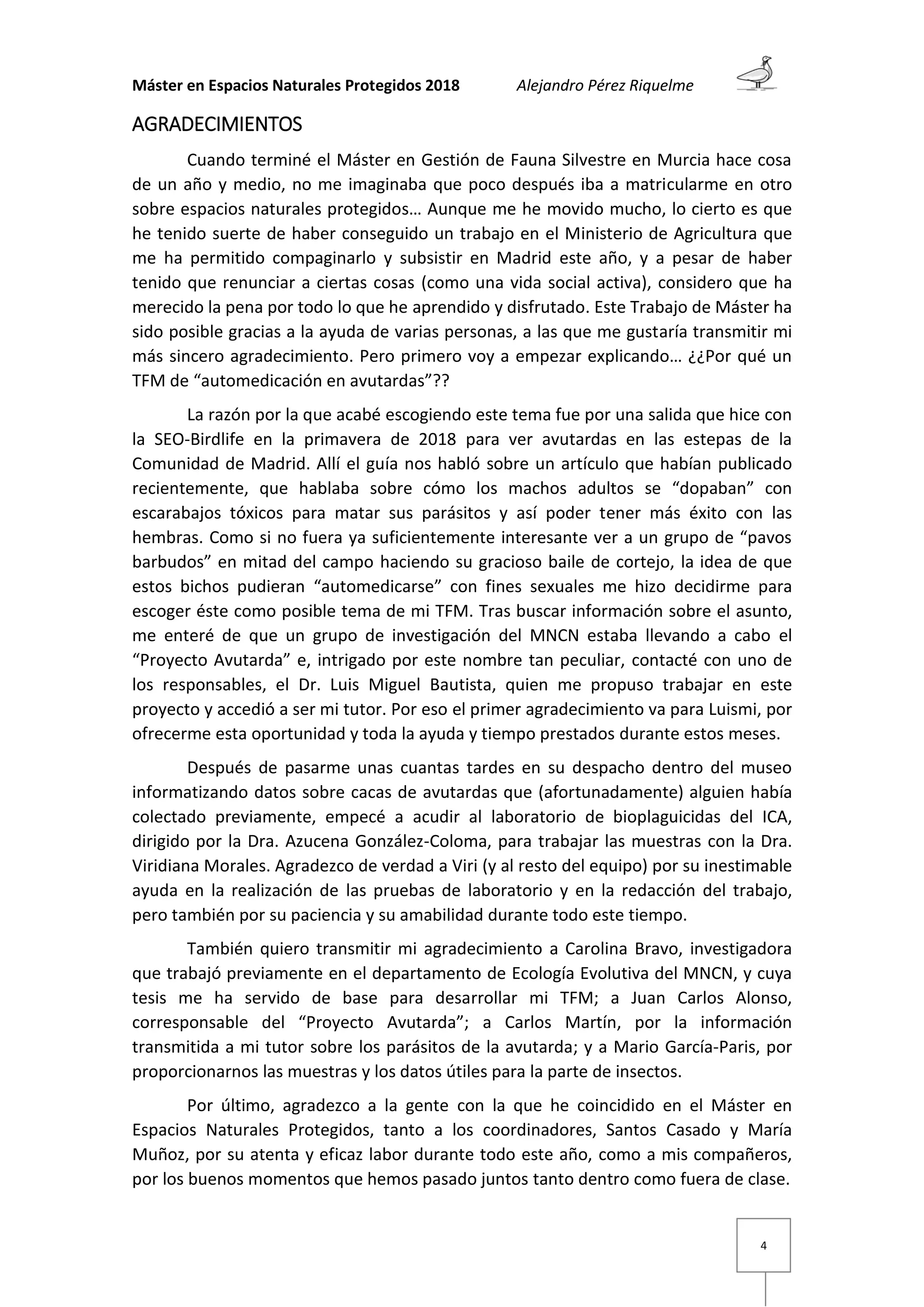 Automedicación en la avutarda común (Otis tarda). Importancia potencial ...