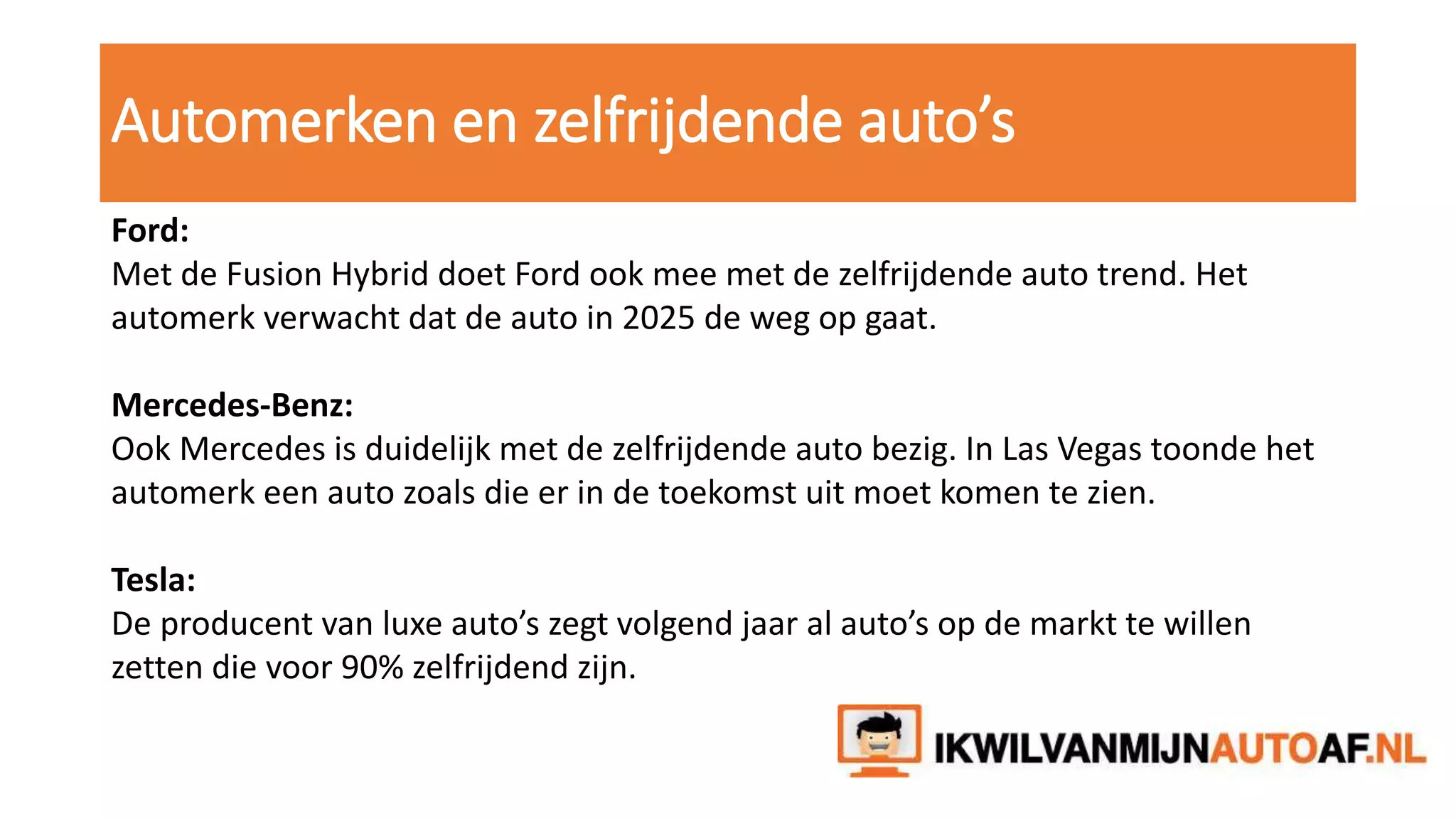 Automerken en zelfrijdende auto’s | PPTX