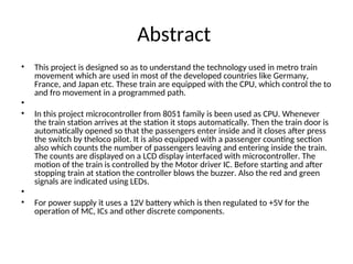 Auto Metro Train to Shuttle between Stations.ppt