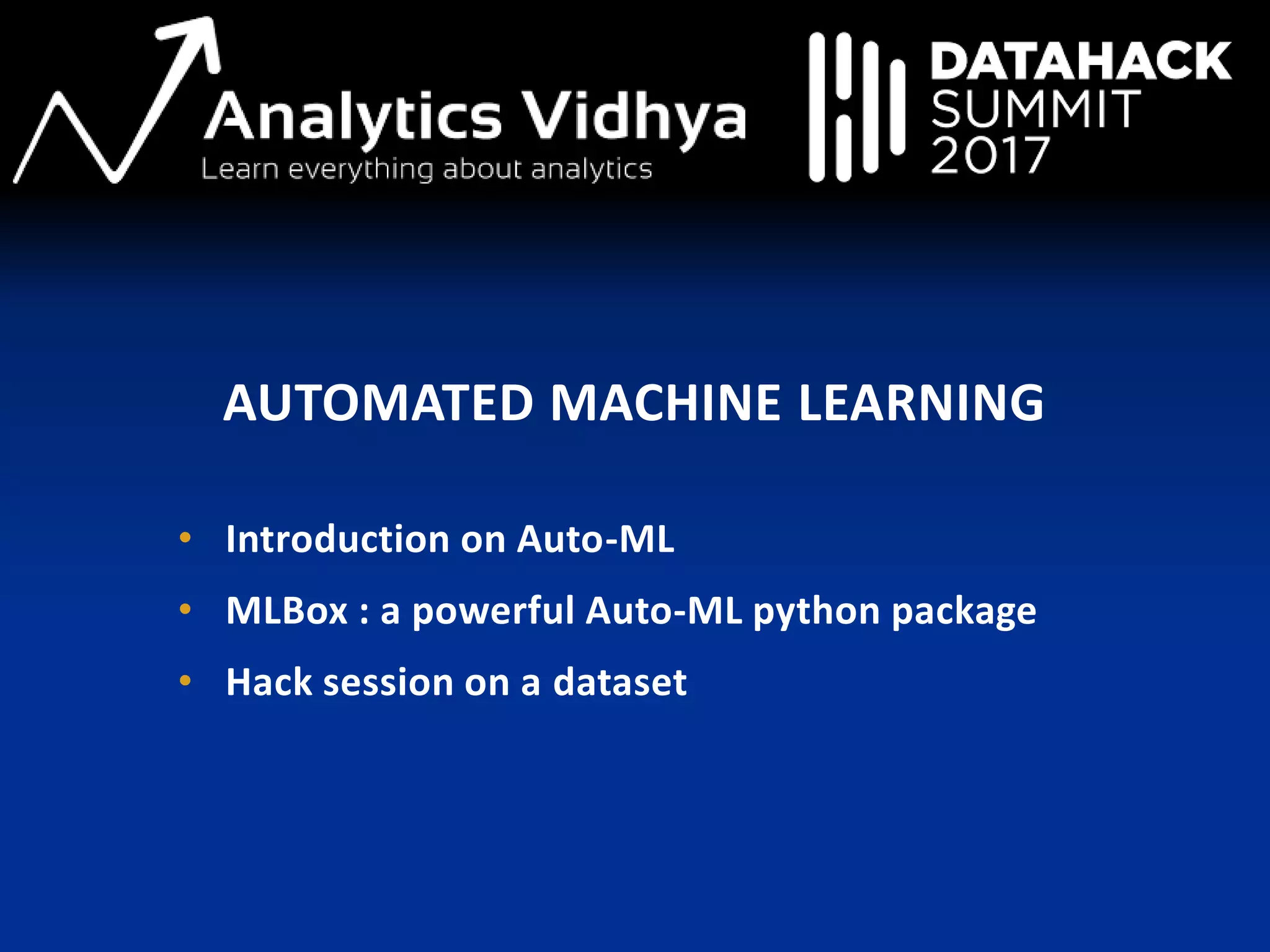 Automate Machine Learning Pipeline Using MLBox | PPT