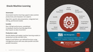 Machine Learning and AI at Oracle | PDF