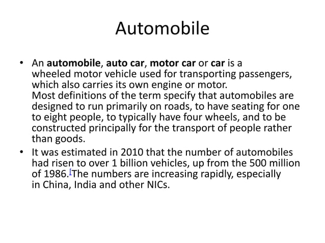 Automobile Industry - history, evolution & growth | PPTX | Classic Cars ...