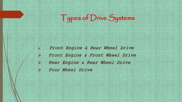Automobile- drive systems | PPTX | Auto Technology | Automotive