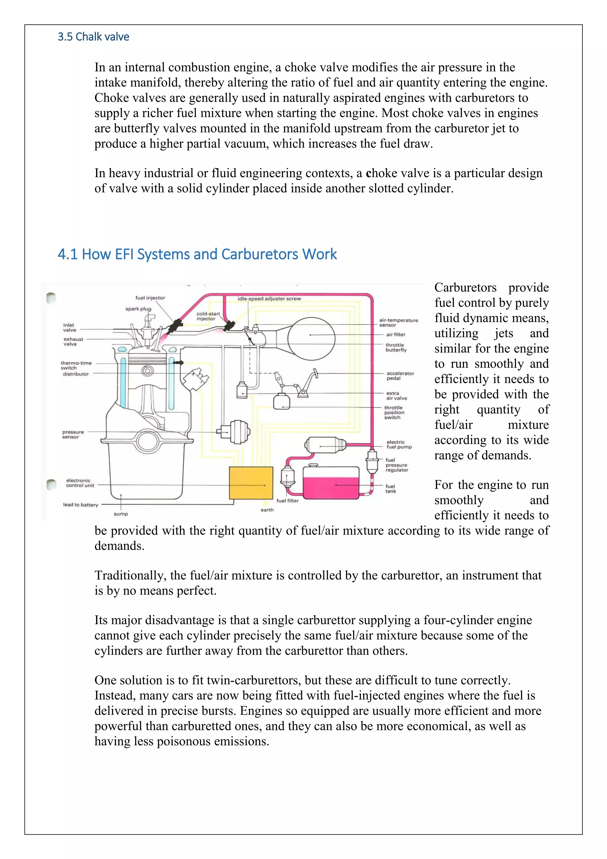 A SIMPLE OR ELEMENTARY CARBURETOR/EFI SYSTEM Report | PDF