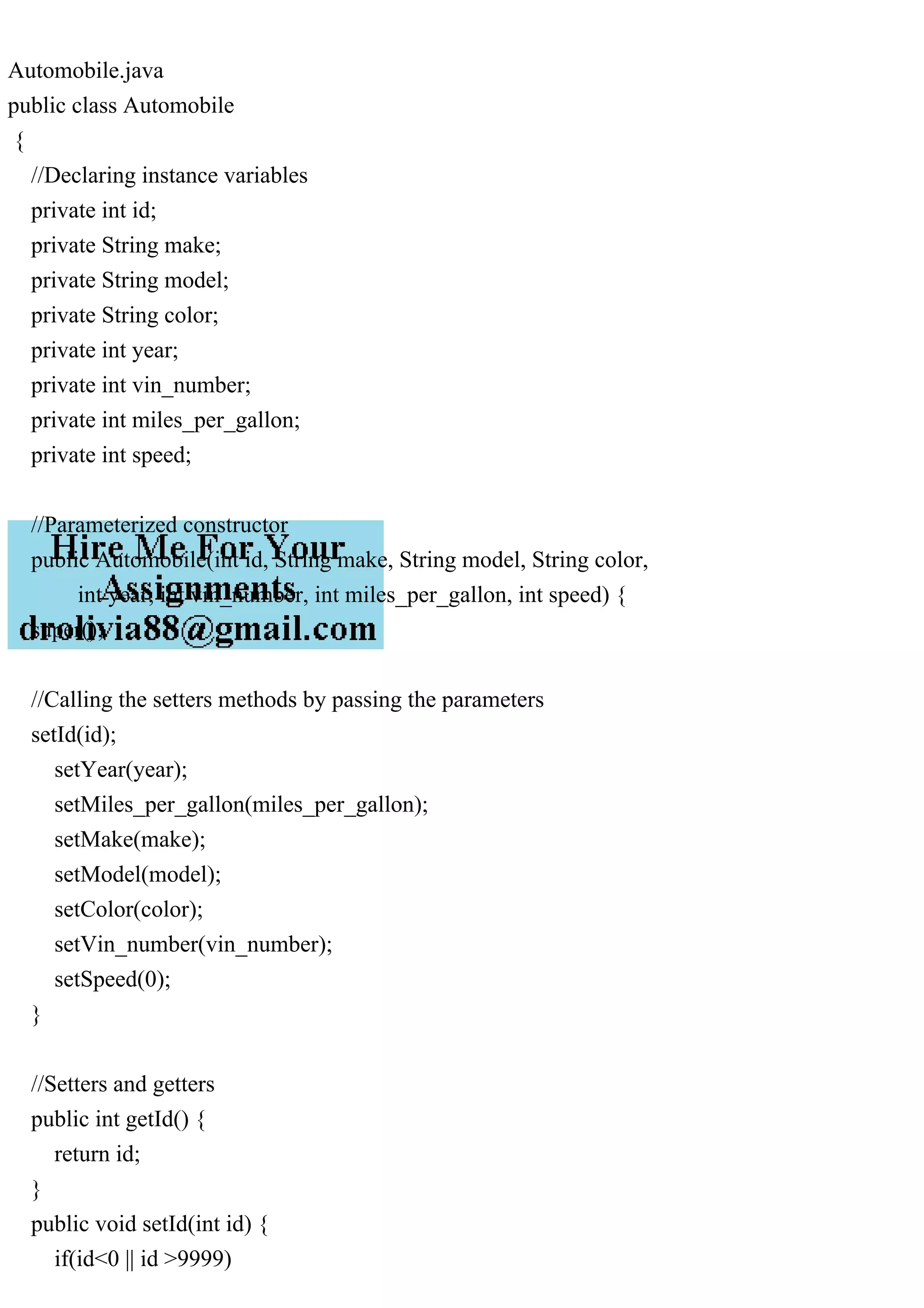 Automobile.javapublic class Automobile { Declaring instan.pdf