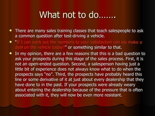 Automobile Sales Training By Jason Parman | PPT