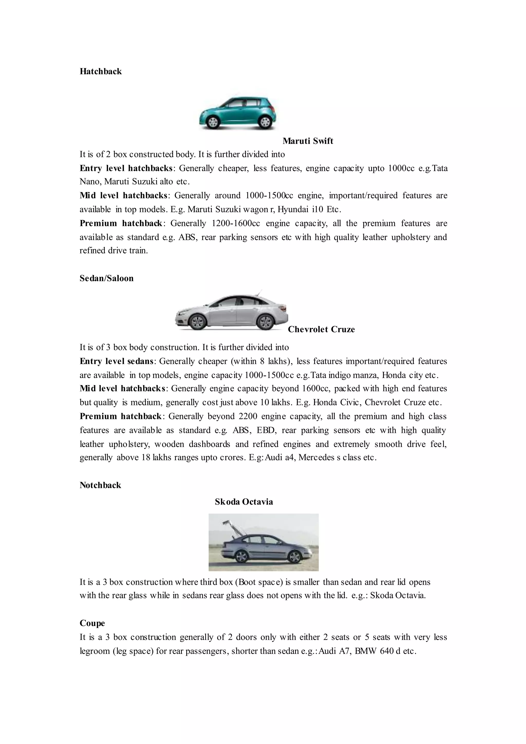 Automobile classification | DOCX