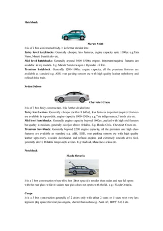 Automobile classification | DOCX