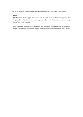 Automobile classification | DOCX