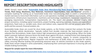 Setting Up a Successful Automobile Brake Shoe Manufacturing Unit: DPR | PPT