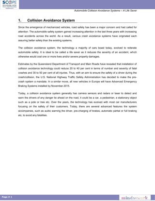 Automobile collision avoidance system | PDF