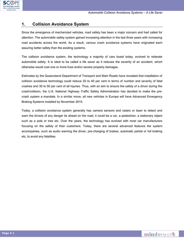 Automobile collision avoidance system | PDF