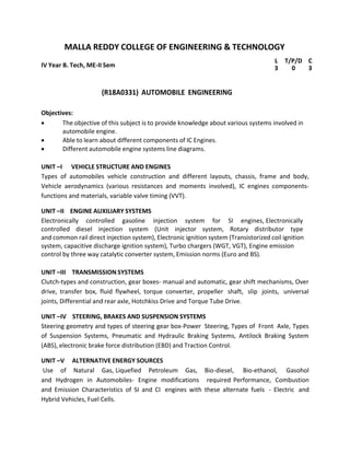 Automobile Engineering Automobile Engineering | PDF