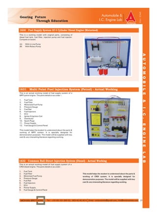Automobile engineering & i.c. engine lab | PDF