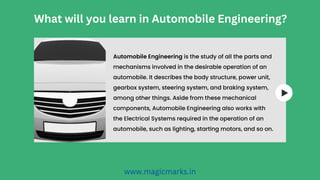 Magic Marks: Empowering Automobile Engineering Learning - PPT Inside | PPT