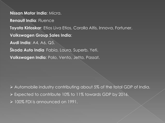 Automobile Industries In India | PPT