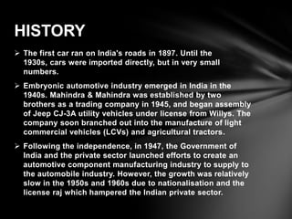 Evolution Of Automobile Industry In India – XBVYA