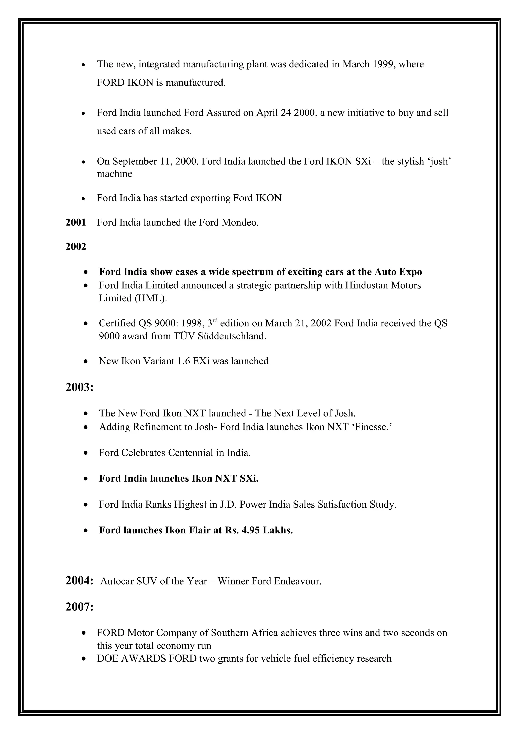 Automobile industry project report | DOC