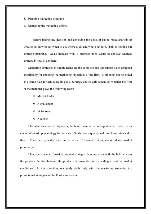 Automobile industry project report | DOC